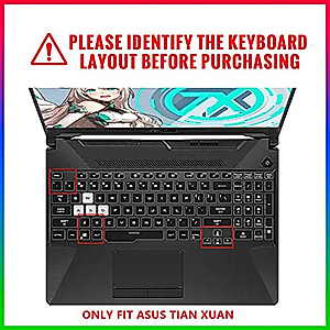 WYGCH Silicone Keyboard Cover Skin for ASUS Tianxuan 15.6 inch/Tianxuan Plus 17.3 inch for ASUS Flying Fortress 8 FA506 Gaming Laptop USA Version(Flame Colorful)
