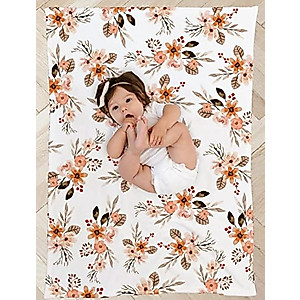 Newborn Swaddle Blanket Headband Hat Set Baby Girl Print Receiving Blanket New Born Hospital Outfit Infant Shower Gift 0-3 Months