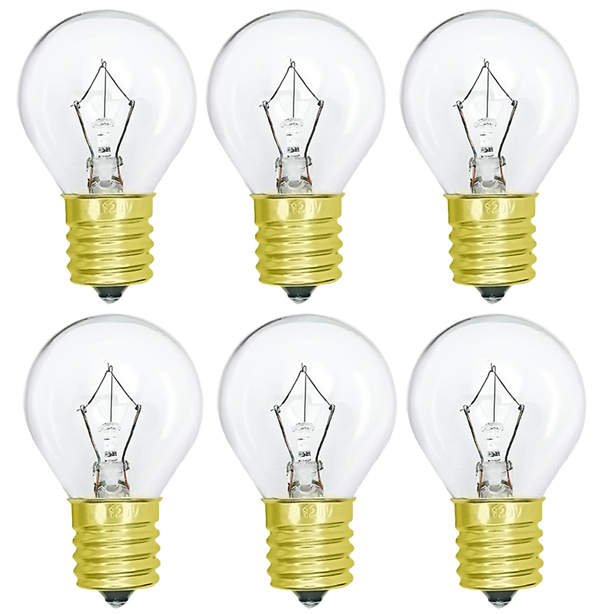 Lava Lamp Bulb 6 Pack S11 25W E17 Base Lava Lamp Light Bulb,Replacement Bulbs for 14.5 Inch Lava Lamps and Glitter Lamps,120 Volt,Dimmable,2700K Warm White