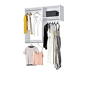 Closet Kit with Hanging Rods - Corner Closet System - Closet Shelves - Closet Organizers and Storage Shelves (White, 48 inches Wide) Closet Shelving