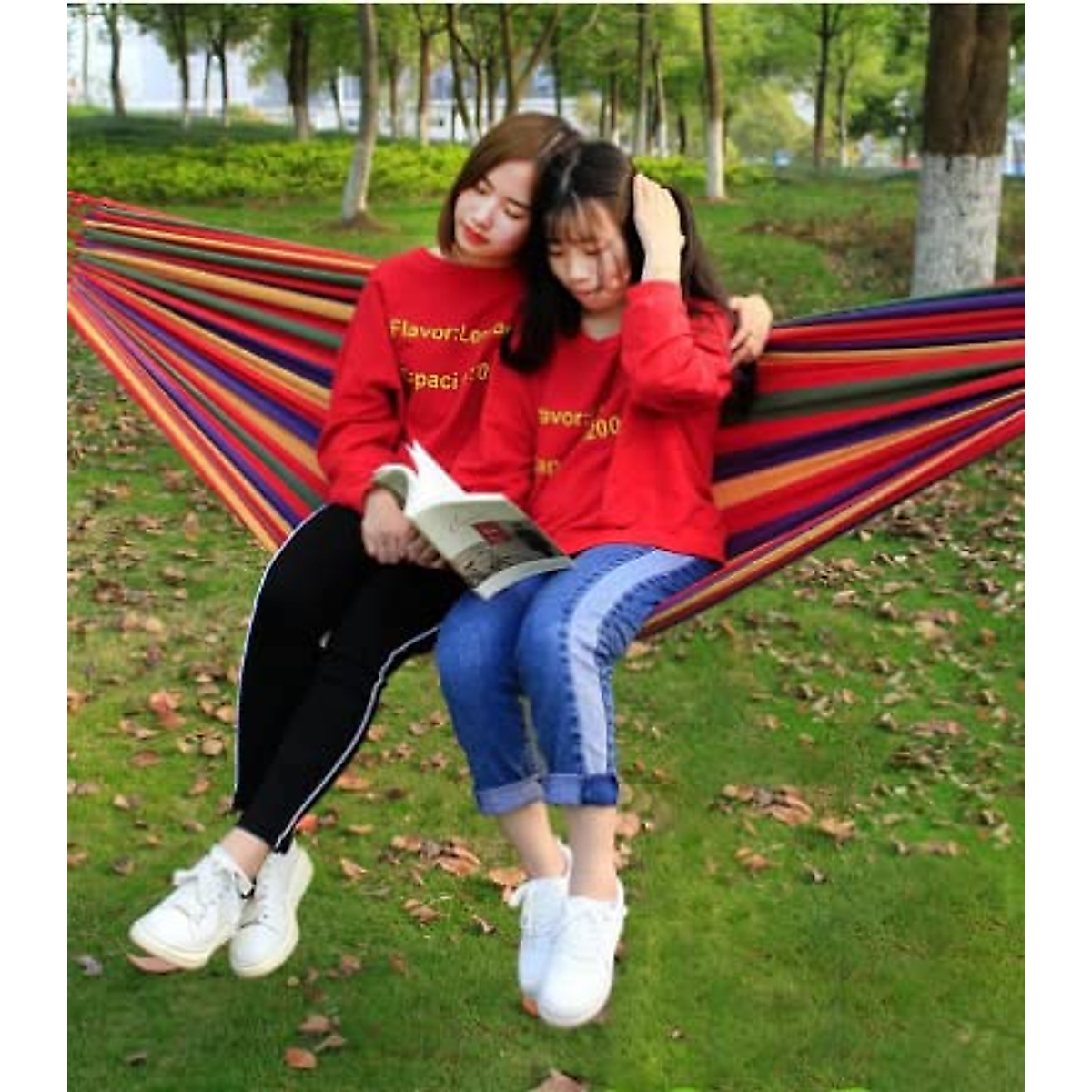 GUAGLL Outdoor Double Canvas Hammock Garden Hammock Chair Dorm Swing 2 Person 450 Pounds