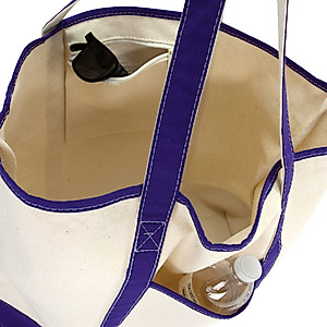 DALIX Women's Canvas Tote Bag Shoulder Bags Open Top Purple Monogram L