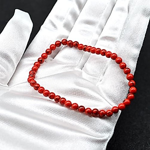 KIKILA 4mm Mini Gemstone Energy Bracelets Crushed Stone Beaded Bracelet Natural Stone Charm Beaded Small Couples Bracelets for Women