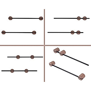 QsQueen Mug Holder Wall Mounted Coffee Cup Rack Hanger，Modern Metal and Solid Walnut with 8 Mug Hooks Rustic Utensil Tea Cups Storage Organizer for Kitchen Accessories Coffee Bar, Set of 2