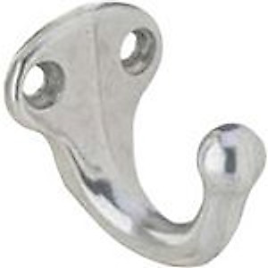 Ives 581A Low Profile Single Cast Aluminum Wardrobe Hook with 1 5/8" Projection, Aluminum