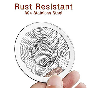 4pcs Heavy Duty Stainless Steel Slop Basket Filter Trap, 2.75" Top / 1" Mesh Metal Sink Strainer,Perfect for Kitchen Sink/Bathroom Bathtub Wash Basin Floor Drain Balcony Drain Hole,Utility
