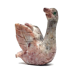 Nelson Creations, LLC 1.5 Inch Swan Natural Soapstone Hand-Carved Animal Charm Totem Stone Carving Figurine