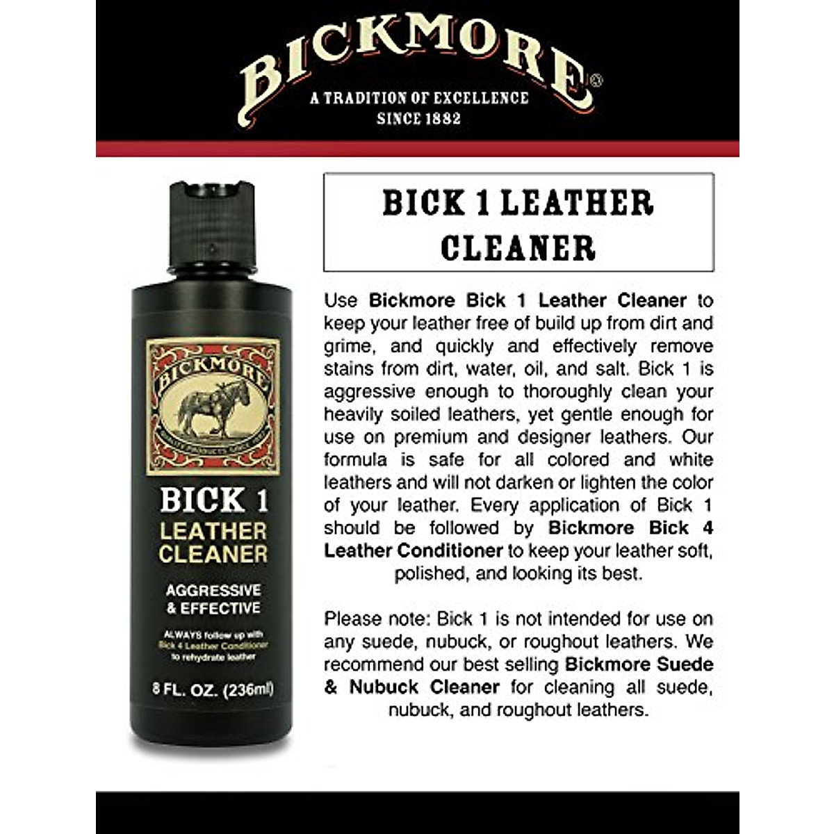 Bickmore Boot Care Kit - Bick 1 Bick 4 & Gard-More - Leather Lotion Cleaner Conditioner & Protector - for Cleaning Softening and Protecting Boots Shoes Handbags Purses Jackets and More