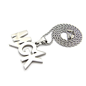 BLINGFACTORY Hip Hop MGK Bling Pendant & 3mm 18" ~ 24" Stainless Steel Rope Chain Necklace (18" Chain)
