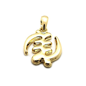 NYFASHION101 Polished Adinkra Symbol Gye Nyame Micro Pendant for Necklace in Gold-Tone
