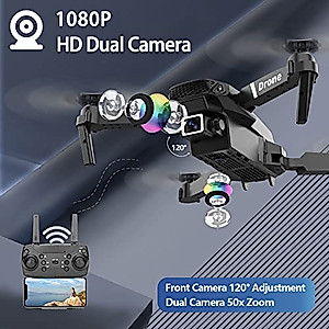 MOCVOO Drone with Dual Camera for Adults Beginners Kids, Foldable RC Quadcopter, Toys Drone Gifts, 1080P FPV Video, 3 Batteries, Carrying Case, One Key Start, Headless Mode, Waypoints fly, 360° Flips