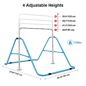 ONETWOFIT Gymnastics Bars Kids Kip Training Bars for Home,Folding Horizontal Bars with Adjustable Height,Practice Bar Gymnastic,Junior Training Bar for Child OT228