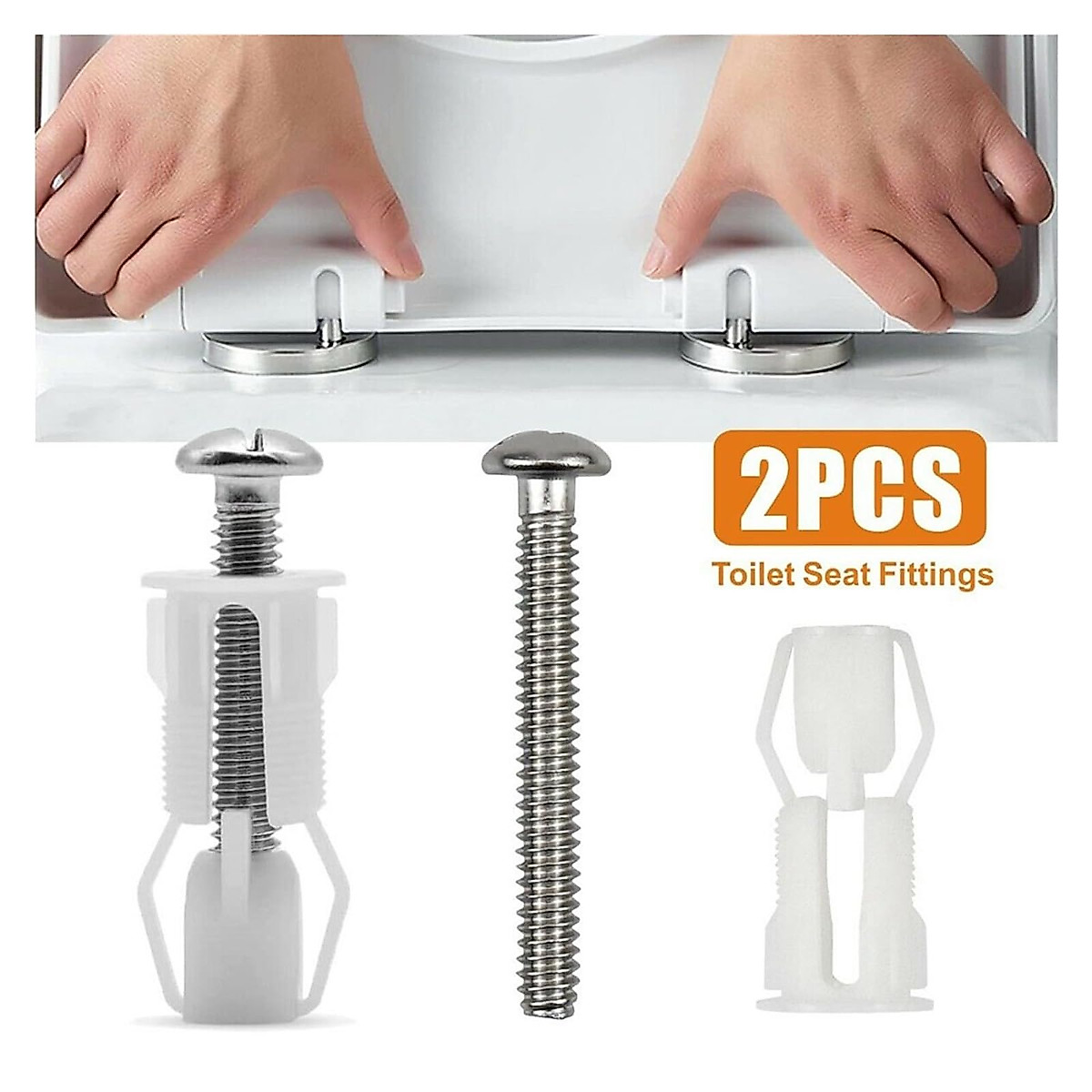 4/2pcs Toilet Seat Screws Nut Cover Lid Top Fixing Blind Hole Fitting Kits Bathroom Accessories Replacement Toilet Seat Screws (Color : D 2pcs)