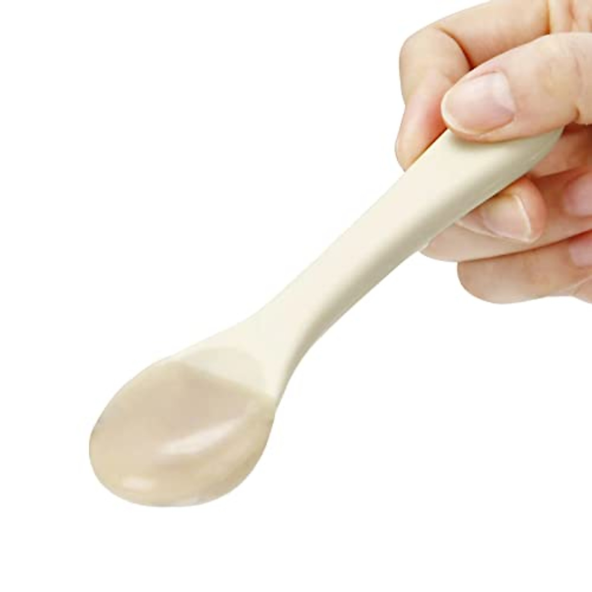 PandaEar Silicone Baby Spoon and Fork Set| 6 Pack First Stage Baby Self Feeding Spoons 6+ Months| Toddler Baby Utensils 6-12 Months| Infant Baby LED Weaning Spoons Feeding Supplies