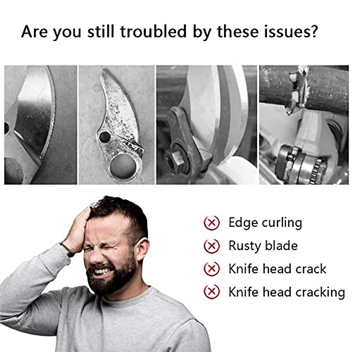 Replacement Blade for Electric Pruning Shears, SK5 High Carbon Steel Replace The Blade, 25MM/28MM/30MM Cutting Diameter, Silver ( Color : 1 pair , Size : 28mm moving blade )