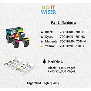 Do it Wiser Compatible Toner Cartridge Replacement for Lexmark 701HK 70C1HK0 - CS310dn CS310n CS410dn CS410n CS510de CS510dte (High Yield, Black)