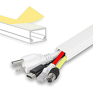 Cord Hider for Wall Mounted Tv Kit 315" Paintable White Baby and Pets Proof Electrical Strip Cord Cover Cable Hider Cable Raceway Wire Covers for Cords Wire Hider Cable Cover Cord Cable Concealer