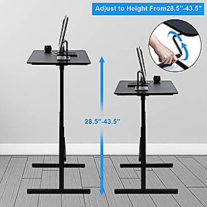 Standing Desk Height Adjustable Stand Up Desk Converter for Laptop Dual Monitors 47 Inches Large Desktop Sit to Stand Desk with Sturdy Frame, Ergonomic Home Office Computer Workstation, Black