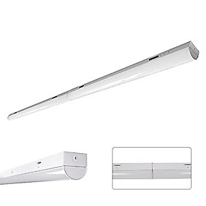 CLT 42W 8-Foot LED Linear Commercial Shop Light Strip Fixture, Damp Location, Dimmable, 5000K
