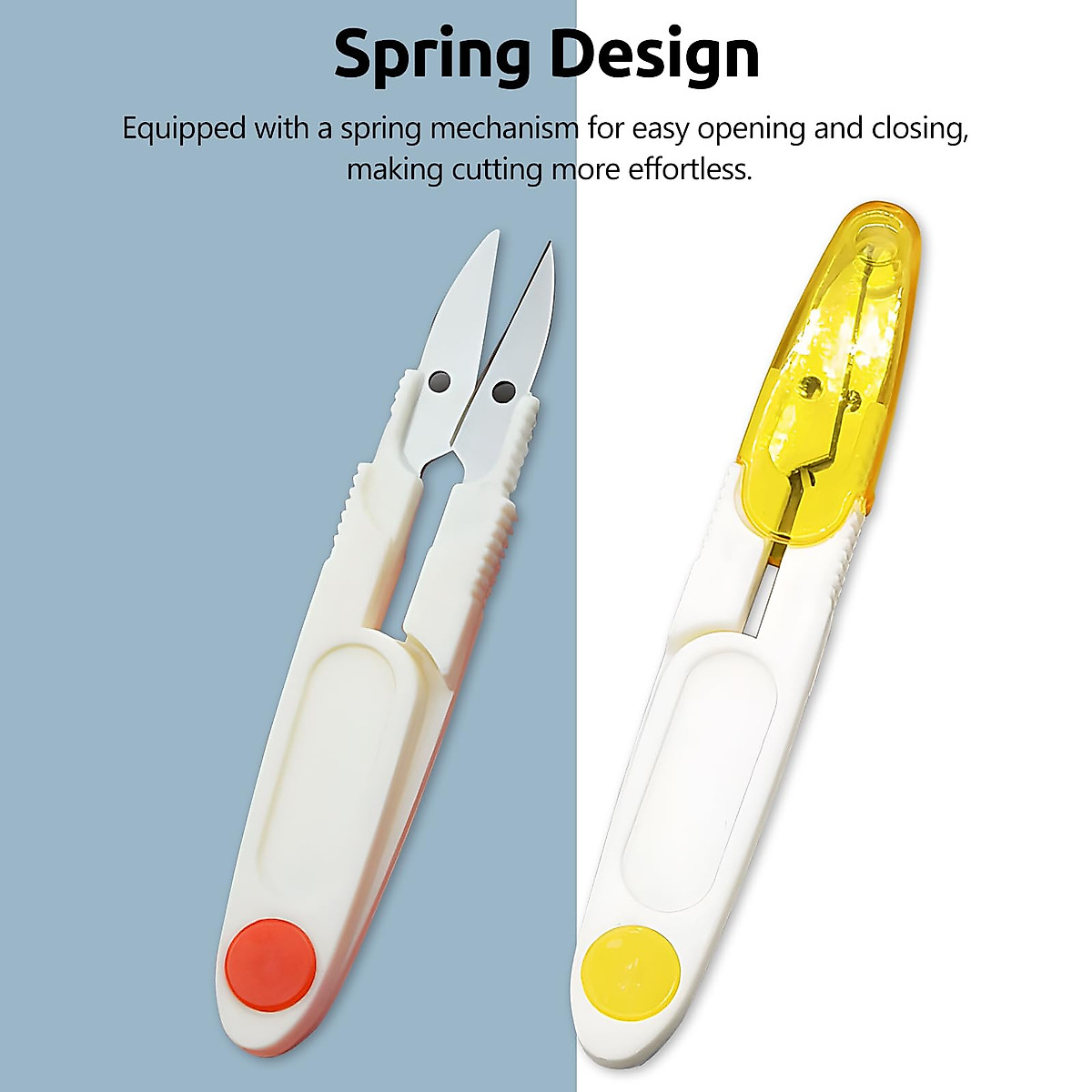 4PCS Compact 4 Inch U Shaped Portable Scissors with Protective Safety Cover for Yarn, Cross-Stitch, Thread, Sewing - Ideal for Craft, DIY, Stitch Trimming Snips.