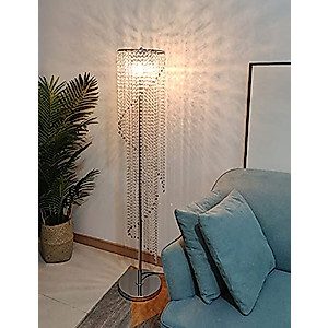 Surpars House Silver Crystal Floor Lamp S Shape Chrome Finish