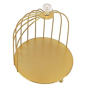 Dpofirs Bathroom Organizer Countertop, 2 Tier Iron Cosmetic Display Case for Bathroom Vanity Countertop, Vanity Tray Gold Birdcage Makup Organizer, Makeup Tray Cosmetic Rack Jewelry