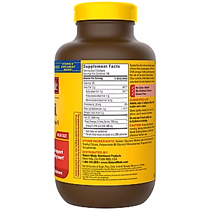 Nature Made Burp Less Fish Oil 1200 mg, Fish Oil Supplements, Omega 3 Fish Oil for Healthy Heart Support, Omega 3 Supplement with 200 Softgels, 100 Day Supply