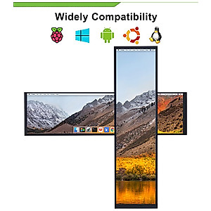 EDIY 7.9 Inch IPS Screen for Aida64 1280x400 Raspberry Pi PC CPU Sub Monitor GPU Rack Vehicle Mounted Fan Speed Analog Display with Drive Board