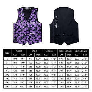 Barry.Wang Mens Suit Vest Gold Flower Silk Jacquard Waistcot Ties Set Formal/Leisure 5PCS