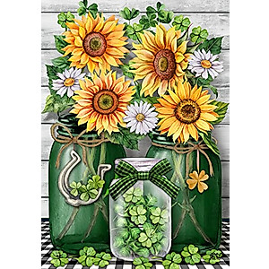 Irish Mason Jars St. Patrick's Day House Flag 28" x 40" Briarwood Lane