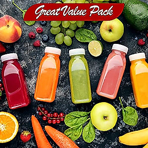 Fonteme 12oz Plastic Bottle, White Lid with Straws Tamper Evident Seal Leak-Resistant BPA-Free Plastic User-Friendly Fridge Safe Reusable Perfect for Drinks, Juices & Beverages - 12 Bottles/20 Straws