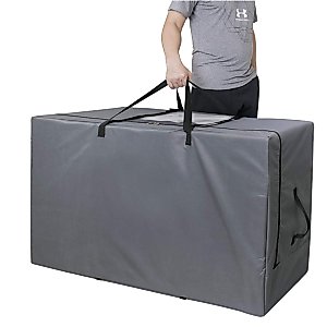 Cuddly Nest Folding Mattress Storage Bag - Heavy Duty Carry Case for Tri-Fold Guest Bed Mattress (Fits 6 Inch Full Mattress, Gray)