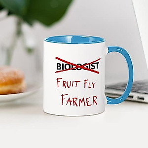 CafePress Biology Humor Fruit Fly Farmer Mugs Ceramic Coffee Mug, Tea Cup 11 oz