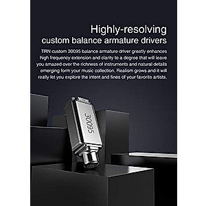 Senlee TRN ST1 in Ear Monitors 1DD + 1BA Dual Driver HiFi Earphones with 1Dynamic and Balanced Armature Drivers Earbuds(No Mic, Black)