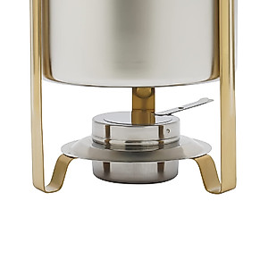 7L/7.4Qt Commercial Soup Kettle Warmer, Stainless Steel with Dish Buffet Server Food Warmer Chafing with Lid for Soup (Gold)