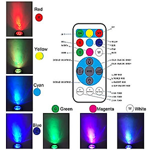 FOEERS Submersible LED Fountain Lights, 6W 500MA Waterproof Underwater Energy Saving for Fish Pond Tank Pool Water Garden (4 led Light)