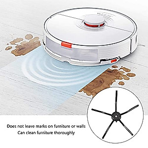 Tnfeeon Sweeping Robot Accessories for S7MaxV S7 S6 S5 S4 E Series Sweeping Robot Vacuum Silicone Side Brush Sweeper Side Brush Brush Silicone Sweeper Side Brush Replacement for S7 6PCS(Black)