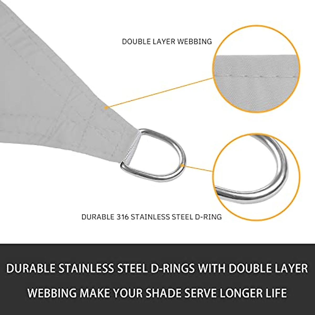 Artpuch 10'x13' Light Grey Waterproof Sun Shade Sail Canopy Cover for Patio Outdoor, 185 GSM Water Resistant Rectangle Backyard Shade Sail for Garden Playground