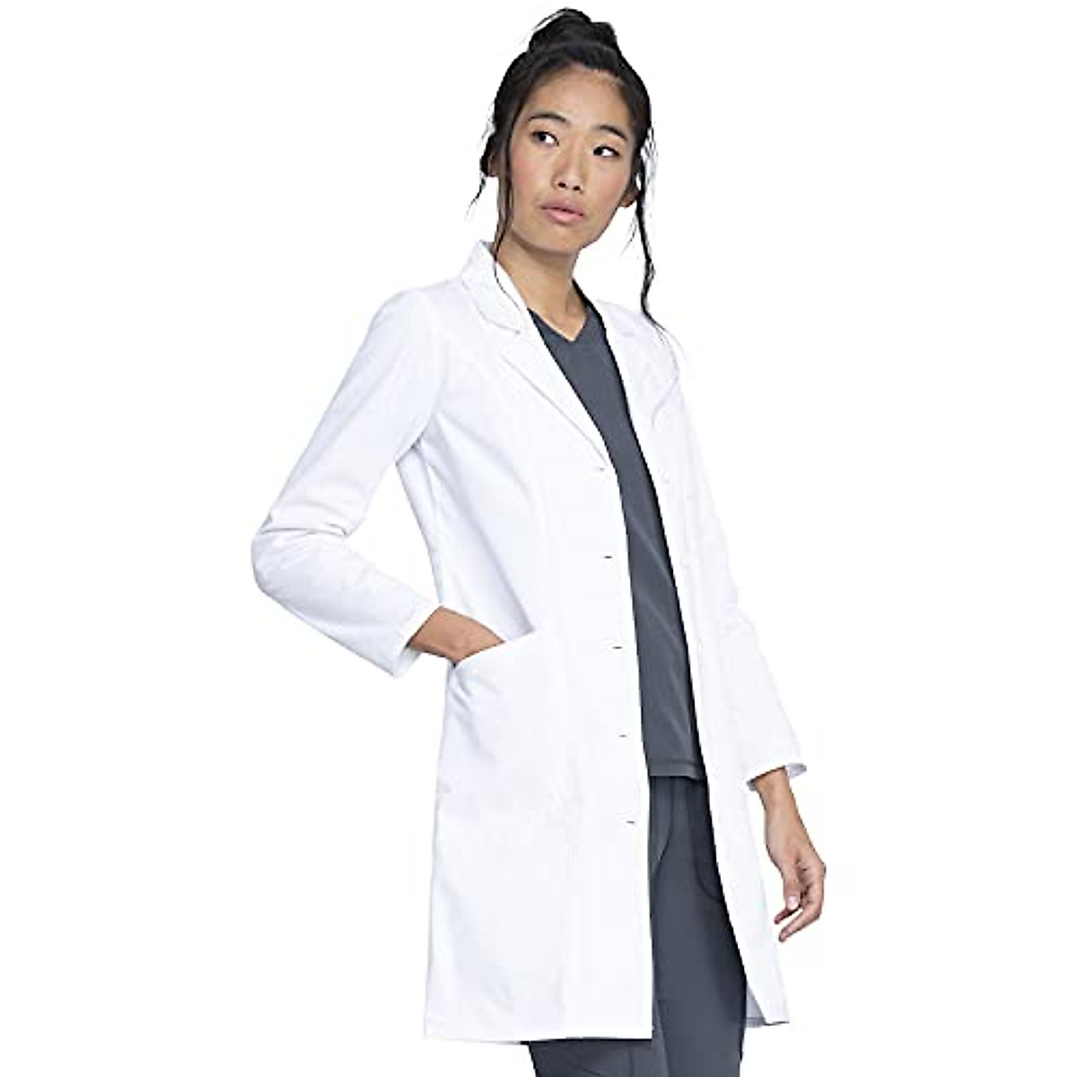 Dickies womens Professional Whites 37" Medical Lab Coat, White, Medium US