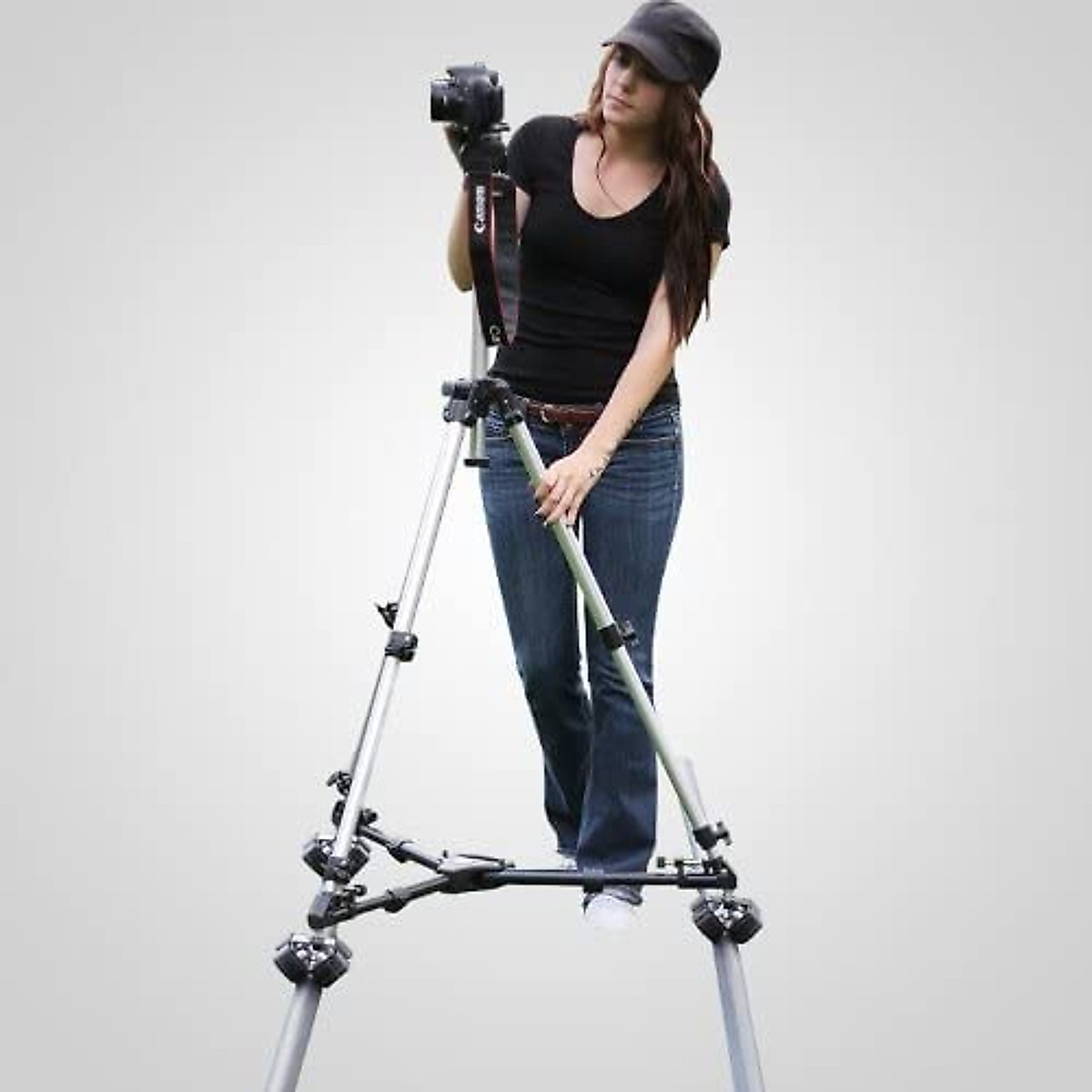 Glide Gear SYL 960 Floor Tripod Track Dolly Hybrid with Caster and Track Wheels