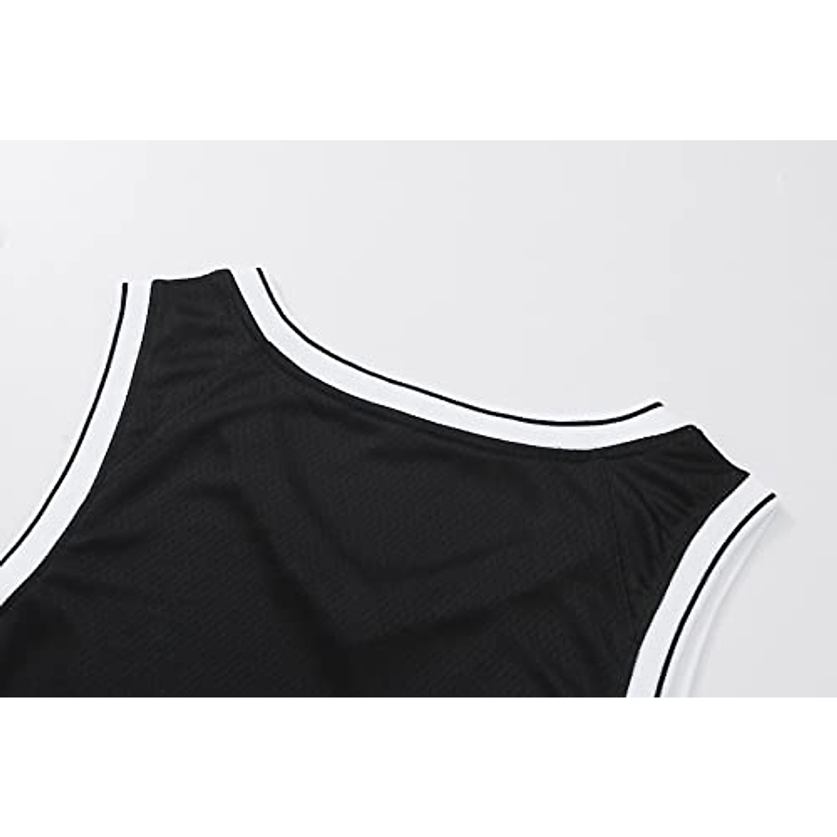 SHAJUNQI Basketball Jersey Men's Mesh Athletic Sports Shirts Training Practice - Blank Team Uniforms for Sports Scrimmage UO-Black White XL