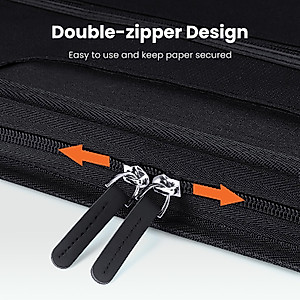 Sooez Heavy Duty Accordian File Organizer with Hidden Handle, 13 Pocket Expanding File Folder with Zipper & Labels, Portable Cloth Document Organizer Accordion File Keeper for Letter Size / A4 Paper