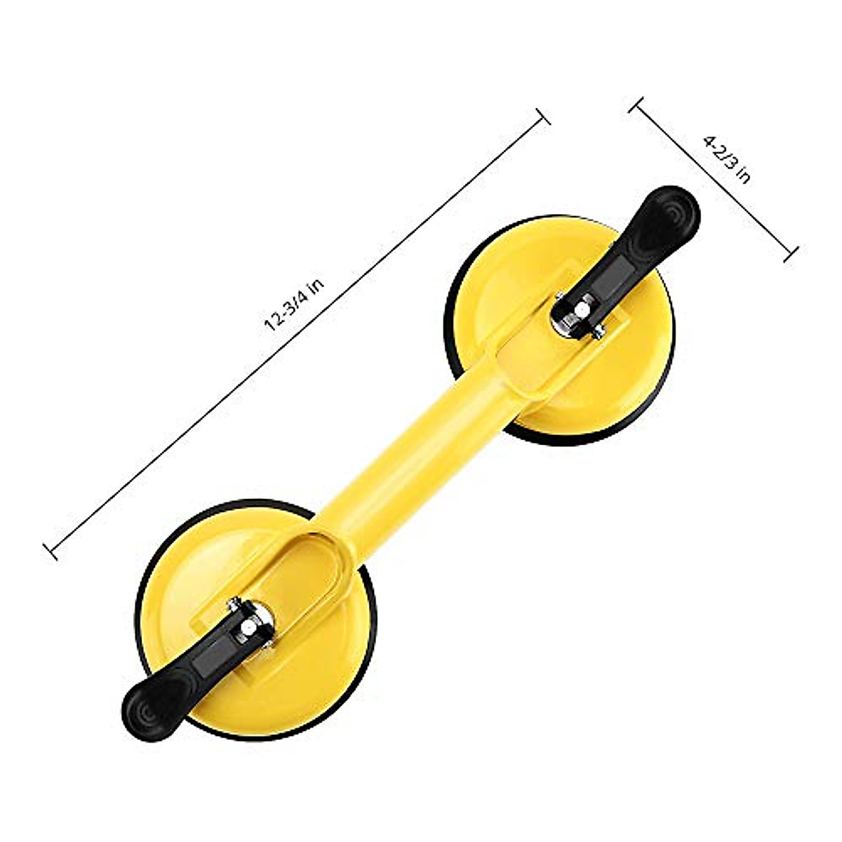 FCHO Suction Cups Heavy Duty Aluminum Vacuum Plate Handle Glass Holder Hooks to Lift Large Glass/Tile Lifter/Moving Glass/Pad for Lifting/Dent Puller (2 Pack)