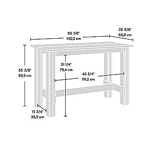 Sauder Boone Mountain Counter-Height Kitchen Dinette Table, L: 55.12" x W: 25.59" x H: 35.39", Sindoori Mango Finish