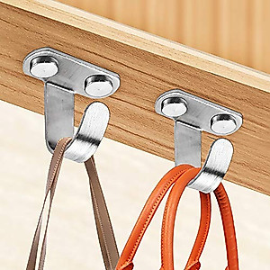 Alise X2208-12P Stainless Steel Ceiling Hook Towel/Robe Clothes Hook for Closet Top Bathroom Kitchen Cabinet Garage Utility Heavy Duty Screw Mounted,Brushed (12 Pack)
