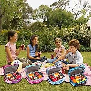 MOHCO Lunch Bag Kids Insulated Lunch Tote Bag for Boys and Girls with Adjustable Shoulder Strap and Durable Handle