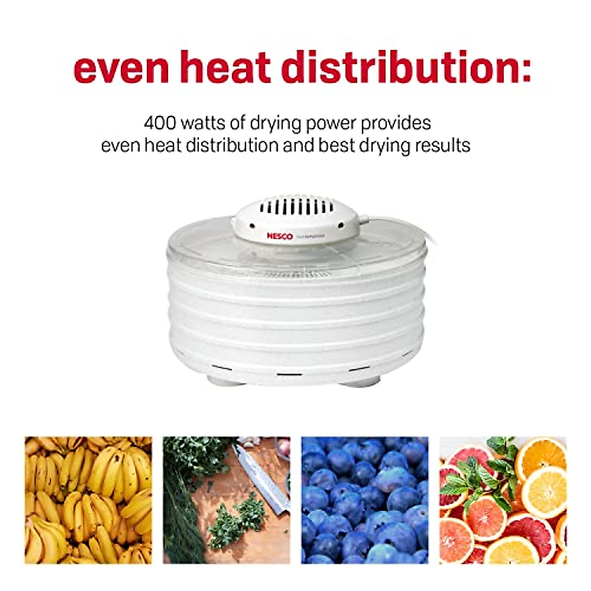 NESCO FD-37A Food Dehydrator, For Snacks, Fruit, Beef Jerky, Speckled White