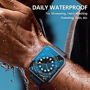 Misxi [2 Pack] Waterproof Hard Case with Tempered Glass Compatible with Apple Watch Series 6 SE Series 5 Series 4 40mm, Ultra-Thin Protective Cover for iWatch Screen Protector, Matte Transparent