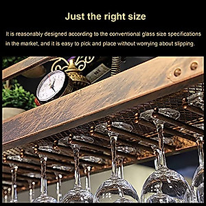 Wine Rack, Upside Down Goblet Rack, Hanging Wine Holder Bar Table, Household Hanging Cup Rack, Wine Ornaments, Height-Adjustable Wine Hanger Organizer Rack (Color : A, Size : 60 *