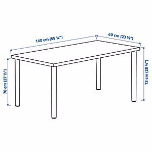 Ikea LAGKAPTEN/ADILS desk, 140x60 cm, white